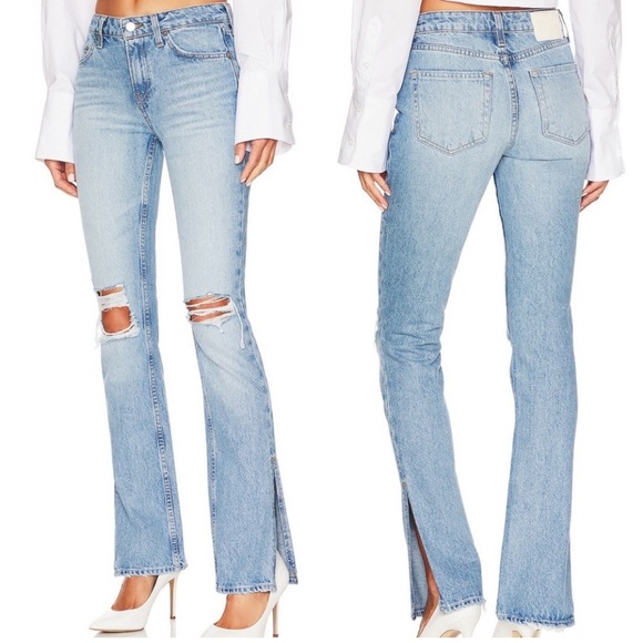 GRLFRND | Jeans | Grlfrnd Hailey Low Rise Slim Boot With Slit Medium ...